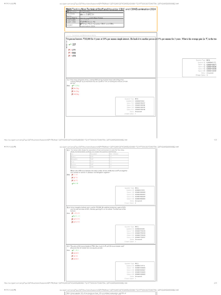 SSC Mts Answer Key 2024 | PDF