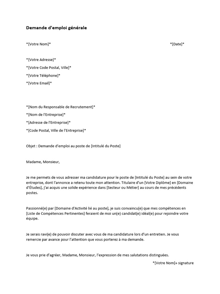 Modèles de demandes d'emploi efficaces | PDF | Recrutement