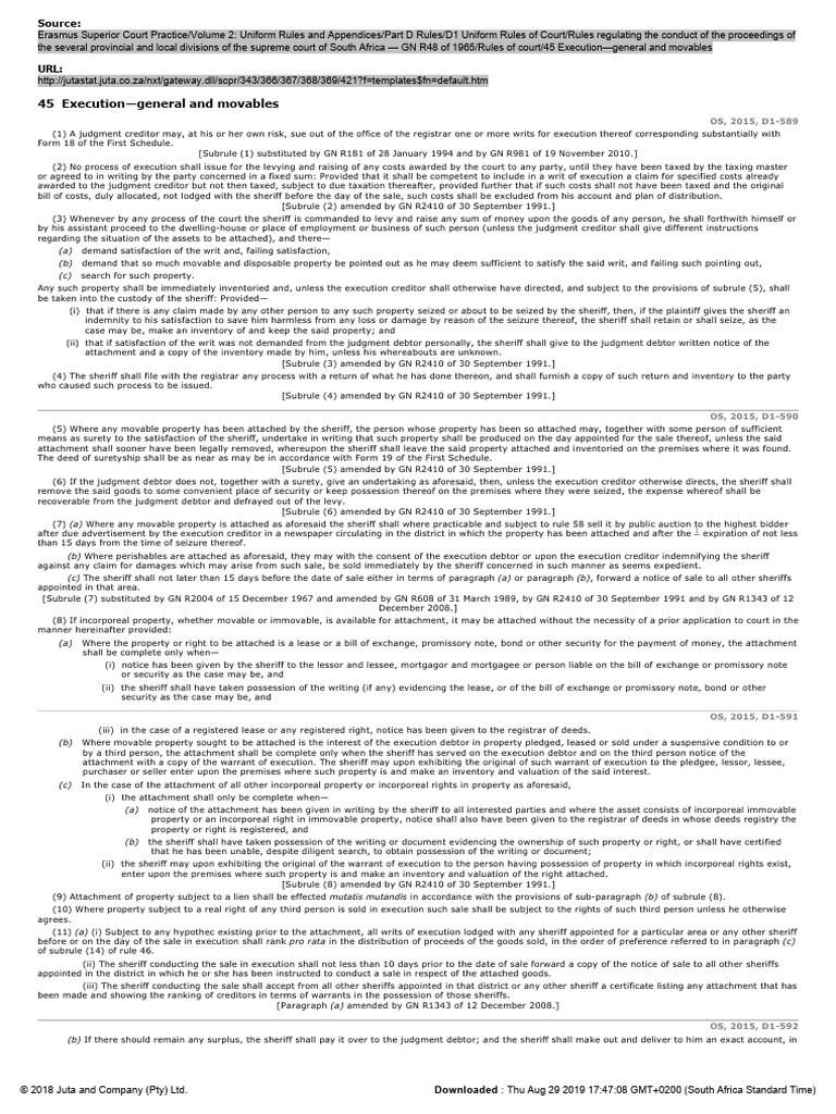 Notice of Sale: Movable Property Execution | PDF | Judgment (Law ...