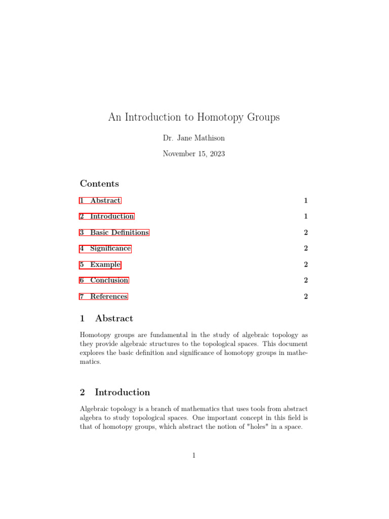 An Introduction To Homotopy Groups Pdf Topology Algebraic Topology
