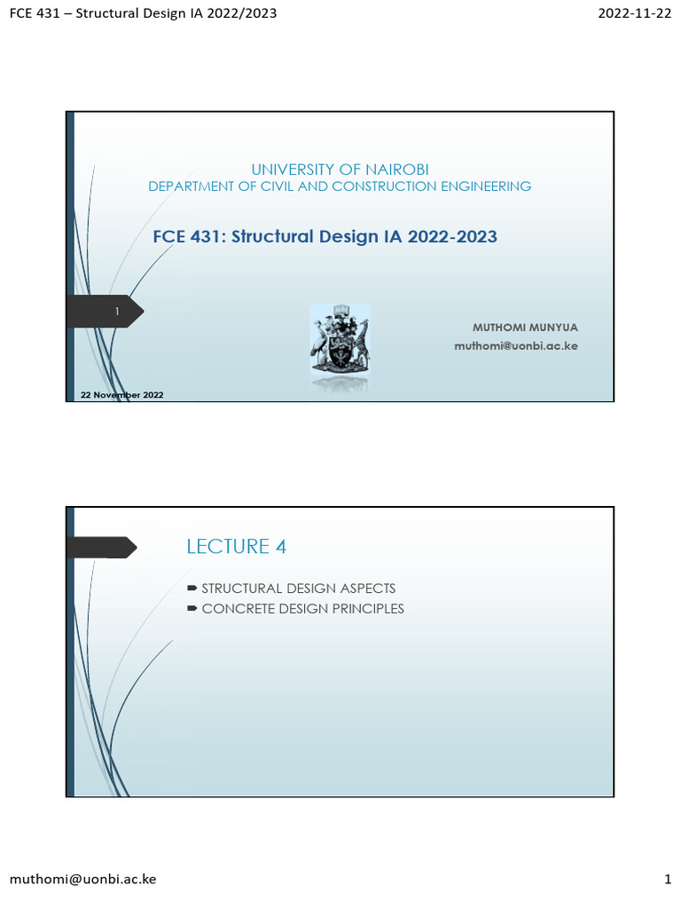 Lecture 4 - Structural Design Aspects & Concrete Design Principles ...