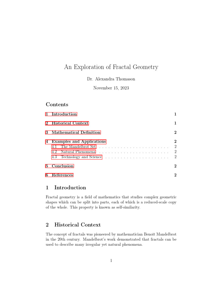 An Exploration of Fractal Geometry | PDF | Fractal | Geometry
