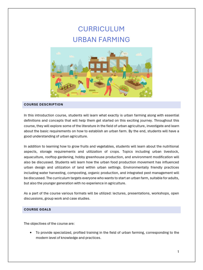Curriculum Urban Farming | PDF | Urban Agriculture | Agriculture