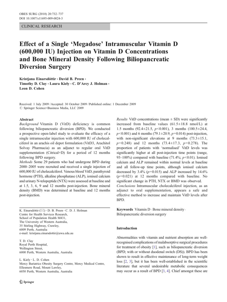 Megadose Vit D Paper June 2010 | PDF | Vitamin D | Clinical Medicine