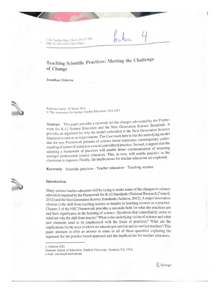 Teaching Scientific Practices Meeting The Challenge | PDF