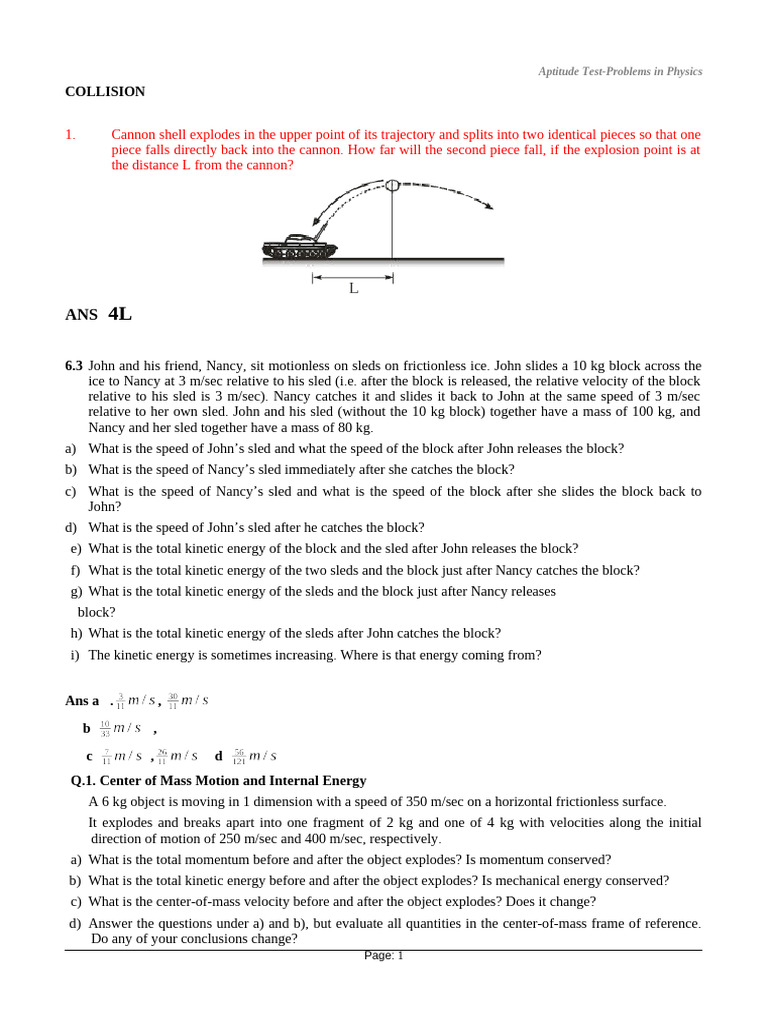 04-Conservation of Momentum | PDF | Collision | Momentum