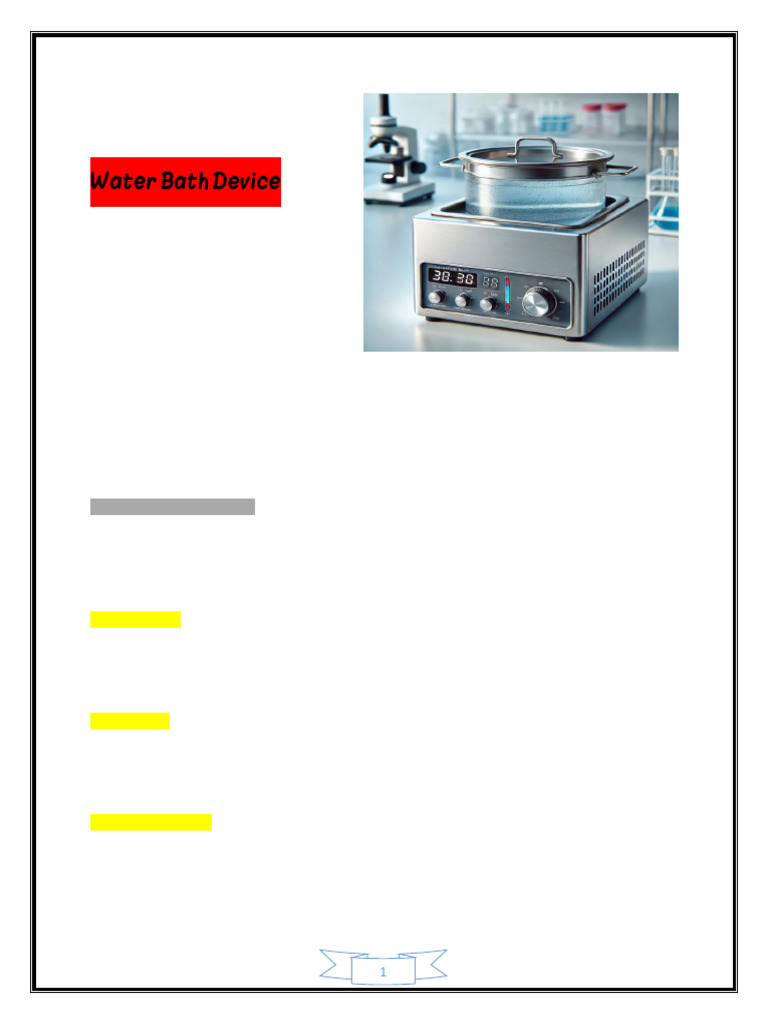 Water Bath Devic1 | PDF | Water | Purified Water