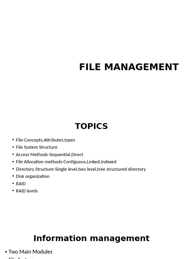File Management | PDF | Computer File | File System