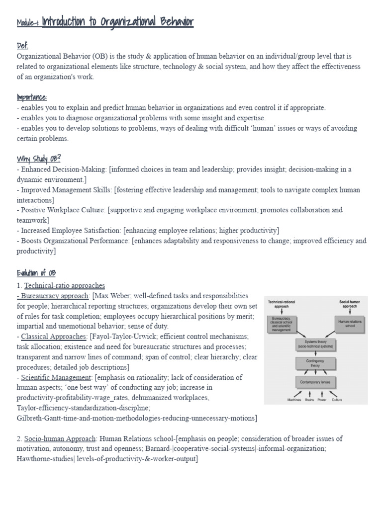 MN-116 Organizational Behavior - Notes | PDF | Leadership | Motivational