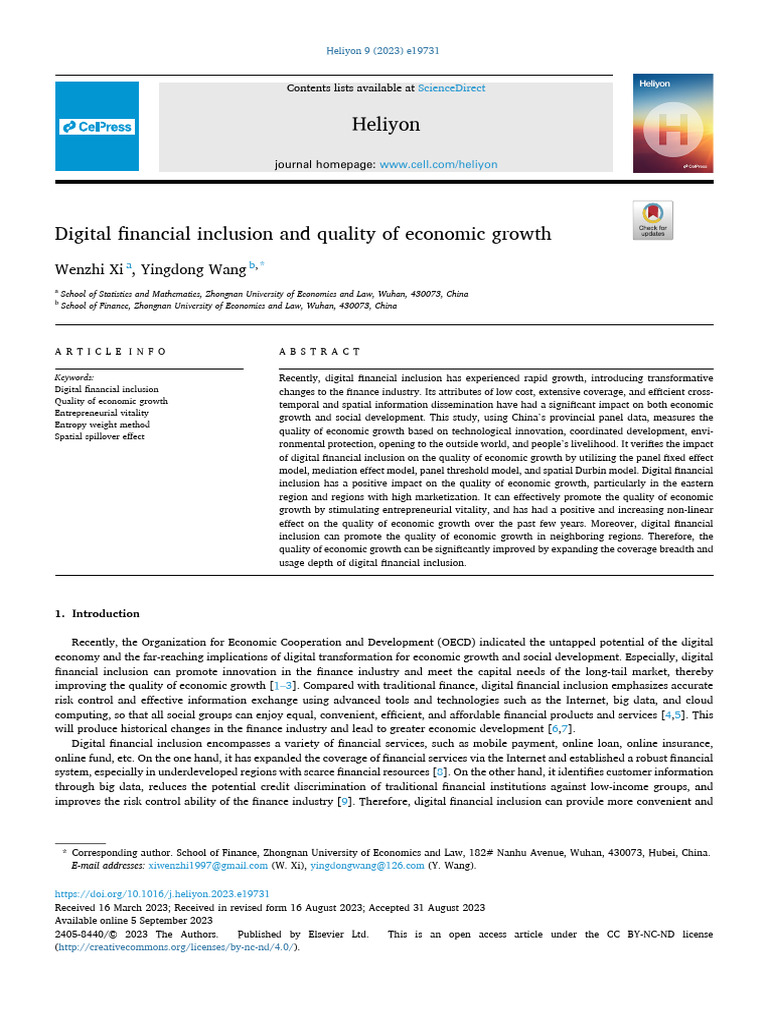 Digital Financial Inclusion's Impact on Growth | PDF | Economic Growth ...
