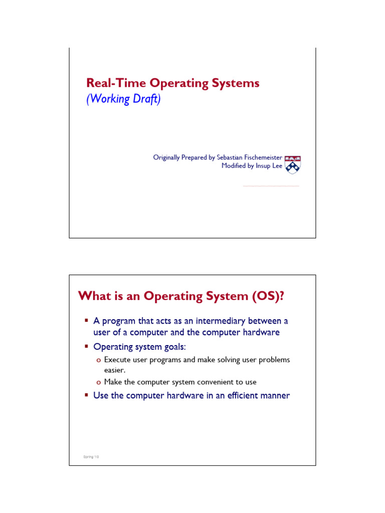 Lec RTOS 1x2 | PDF | Operating System | Kernel (Operating System)