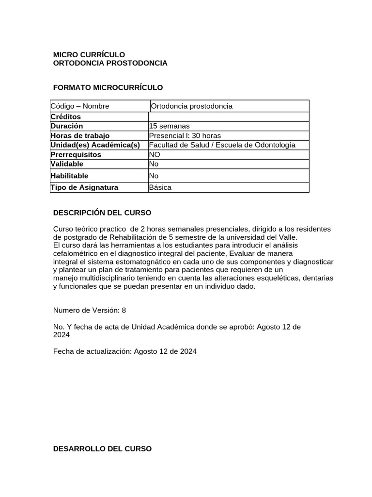 Programa Ofinal Reh-1 | PDF | Odontología | Ramas de Odontología