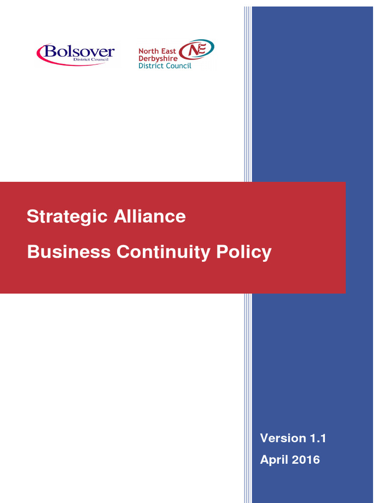 Strategic Alliance. Business Continuity Policy | PDF | Risk | Business