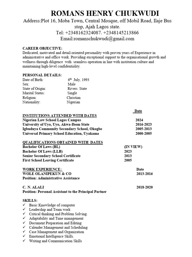 Barr, Henry CV | PDF