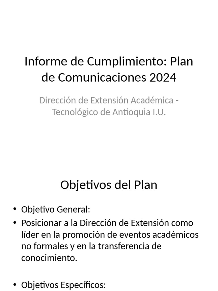 Plan de Comunicaciones 2024 | PDF