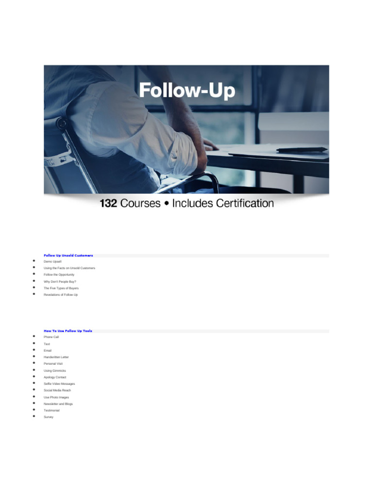 Follow Up Pdf Customer Relationship Management Human Communication