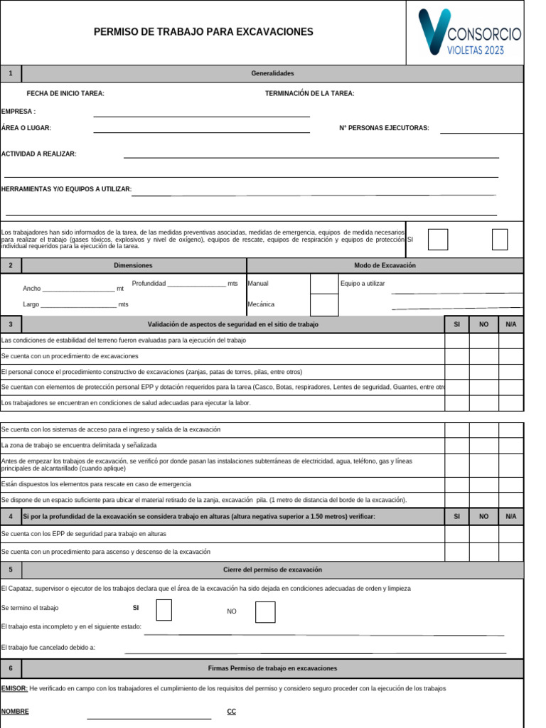 Permiso Exca | PDF