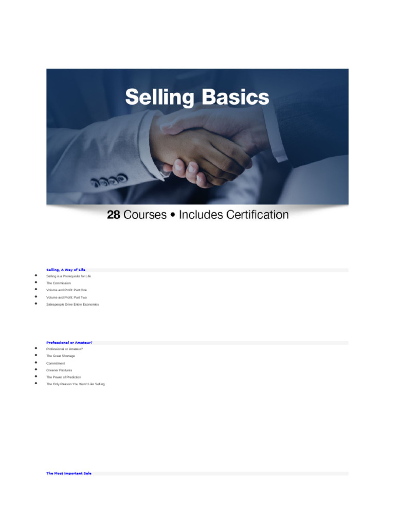Selling Basics | PDF