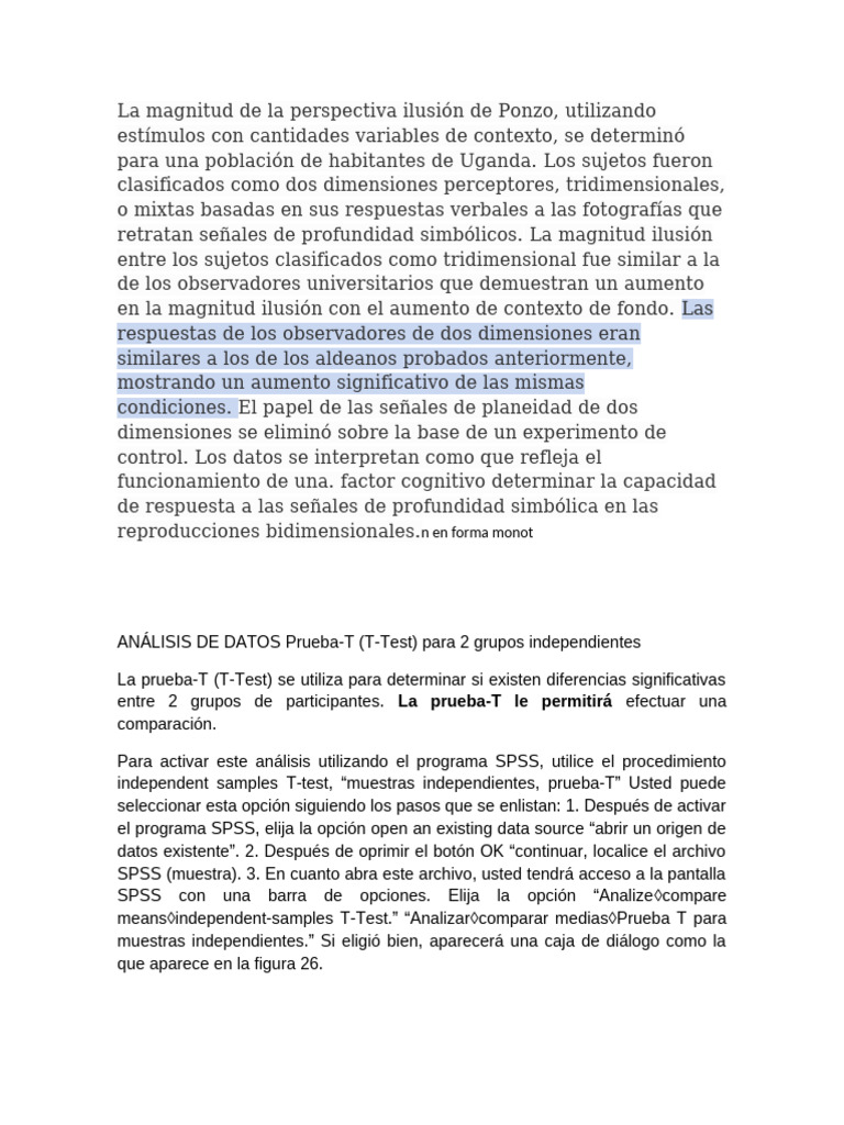 La Prueba-T Le Permitirá: N en Forma Monot | PDF | Percepción ...