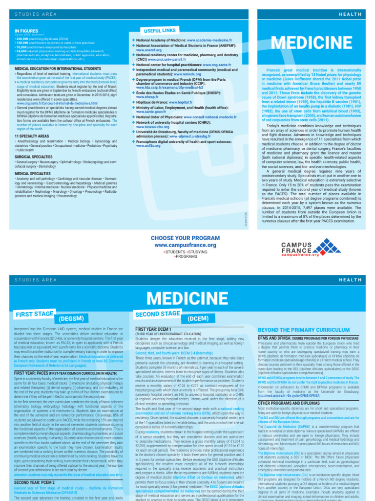Medecine en | PDF | Medical School | Doctor Of Medicine