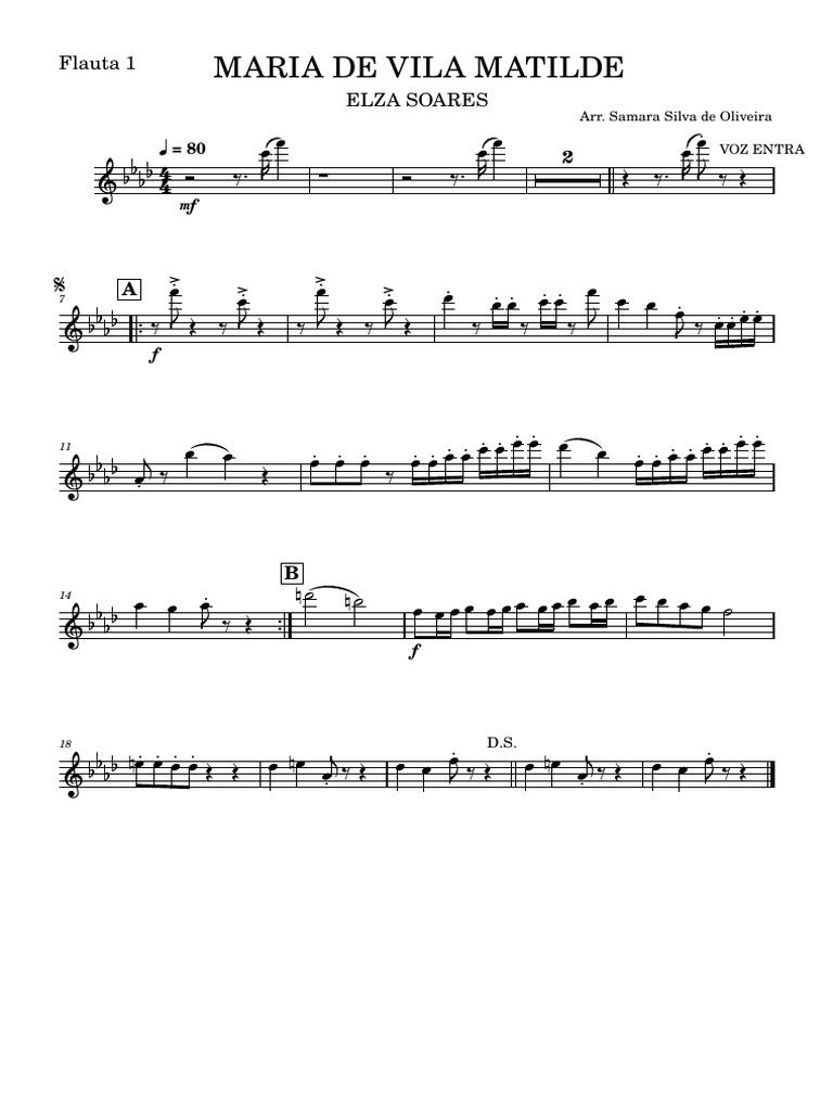 MARIA DE VILA MATILDE - MSCZ SAMARA - MSCZ Oficial-Flauta - 1 | PDF
