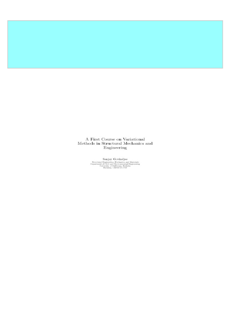 Instant Access To A First Course On Variational Methods in Structural ... Instant Access To A First Course On Variational Methods in Structural ...