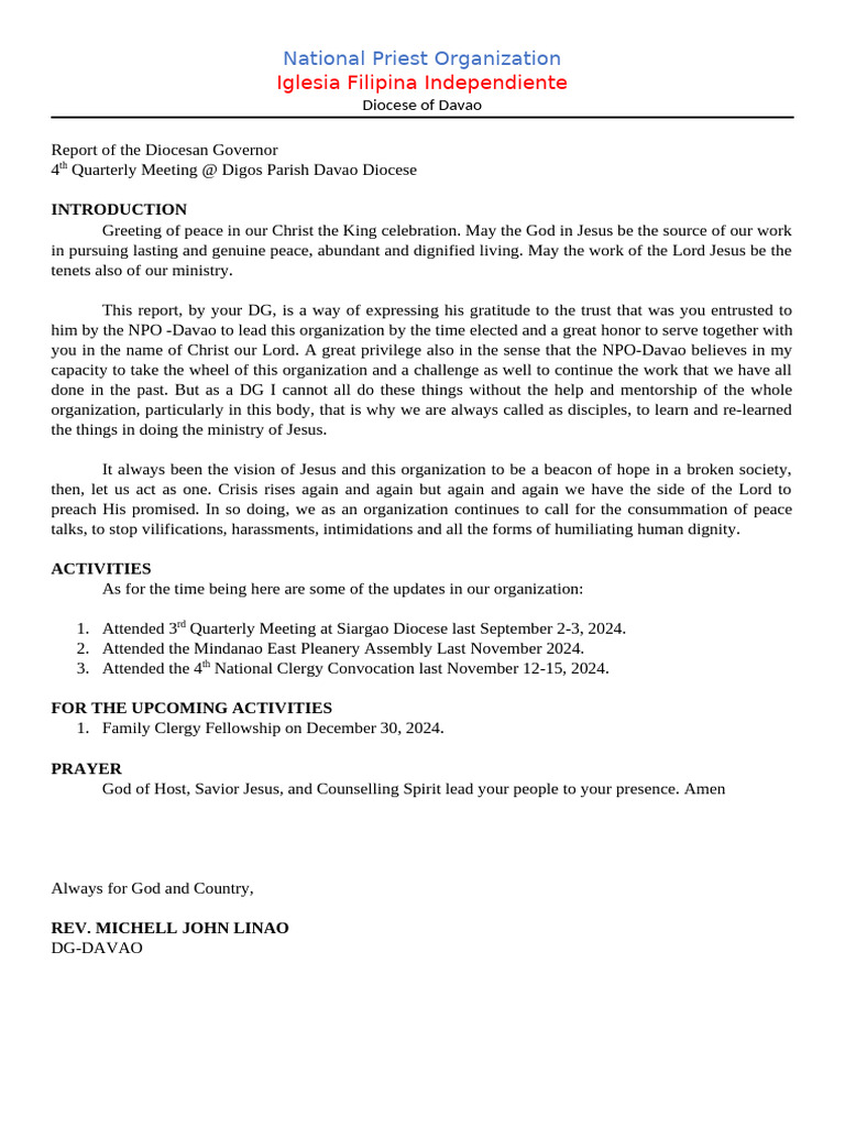 Npo DG Report | PDF