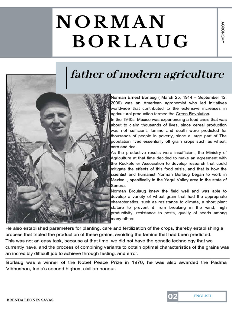 Norman Borlaug: Green Revolution Pioneer | PDF | Agricultural Science ...