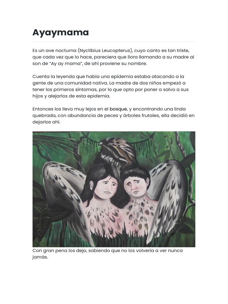 Leyenda del Ayaymama: Llamado de Madre | PDF
