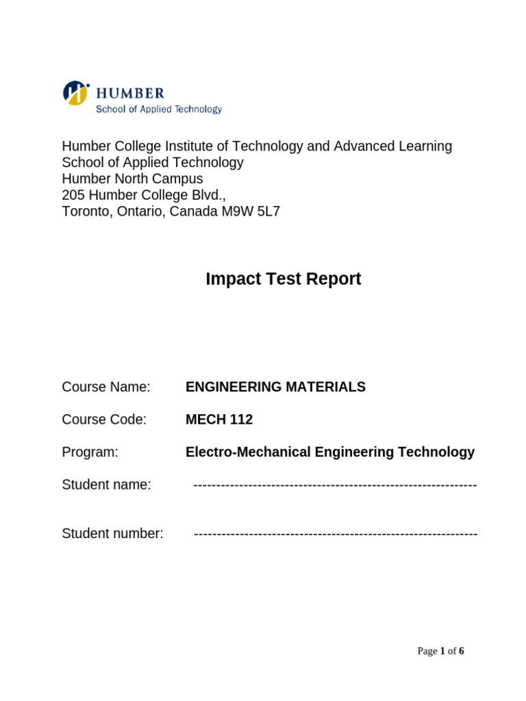 REPORT II-Impact Test Report GUIDE | PDF