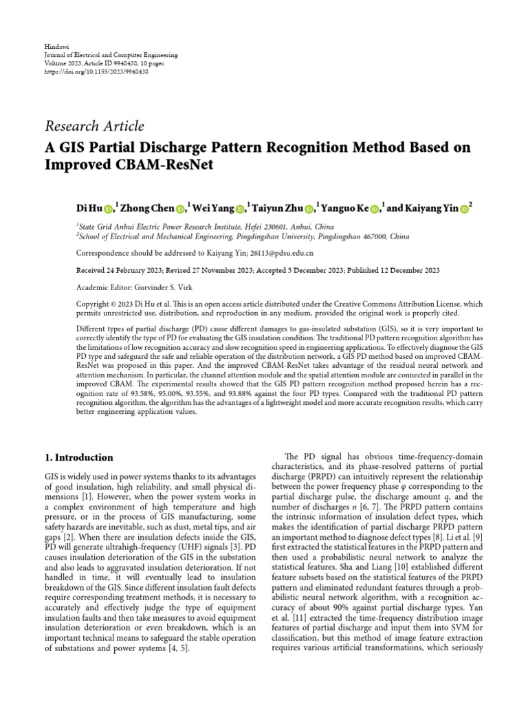 A Gis Partial Discharge Pattern Recognition Method Pdf Artificial Neural Network Deep Learning