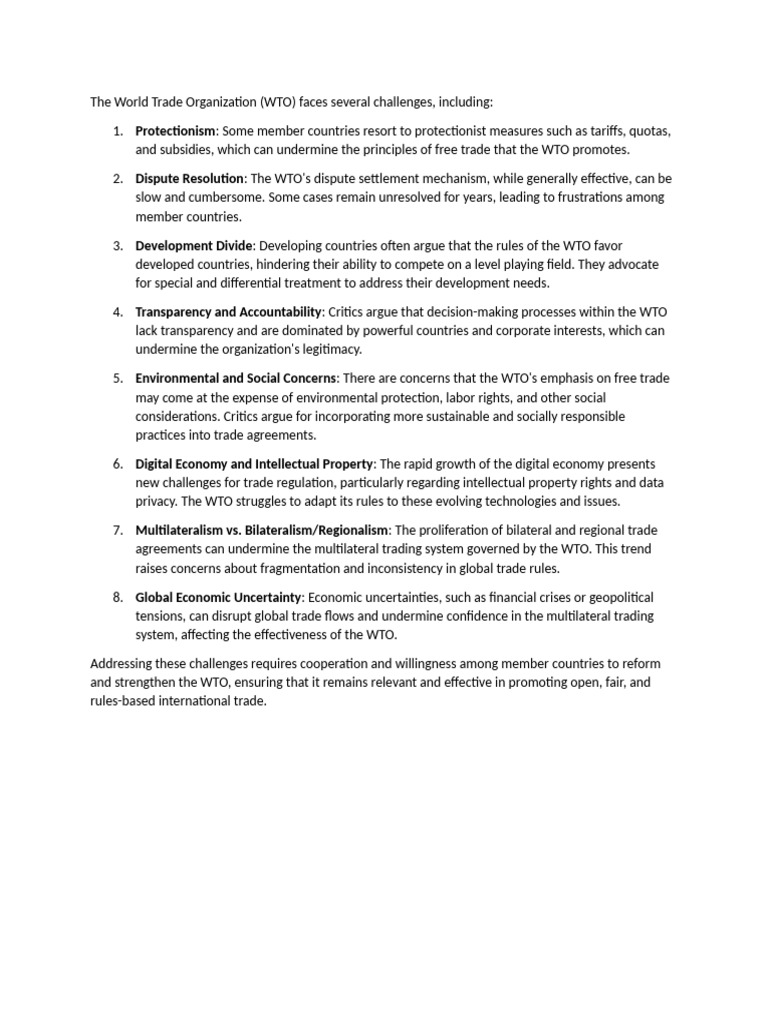 The World Trade Organization | PDF