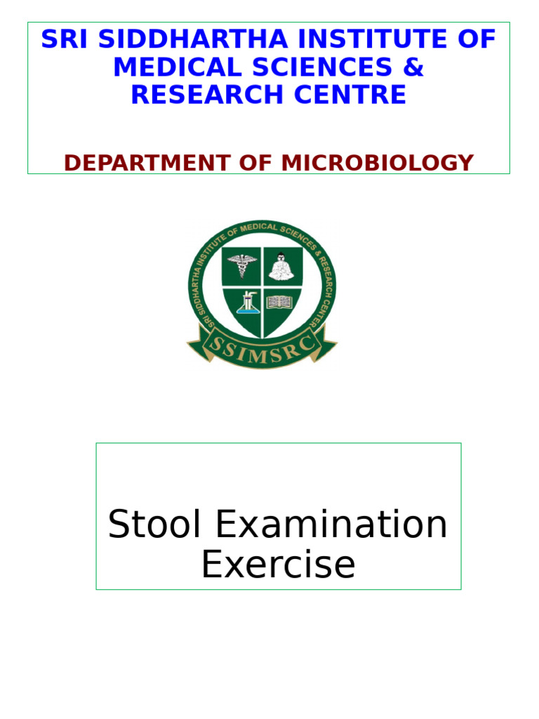 Stool Examination Exercise With Answers | PDF | Parasitology | Microbiology