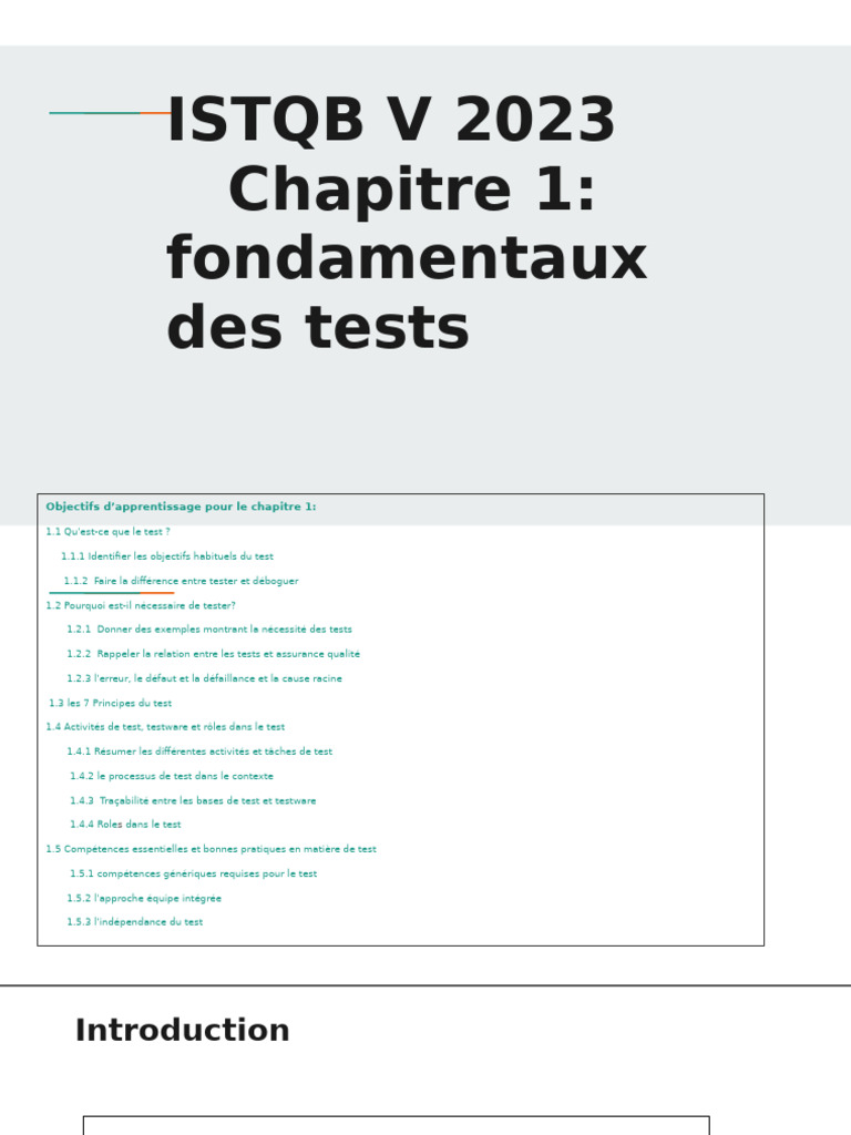 Chapitre 1 V4 ISTQB | PDF | Test de logiciel | Bug (informatique)