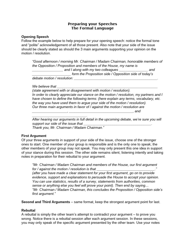 Formal Speech Language | PDF | Argument