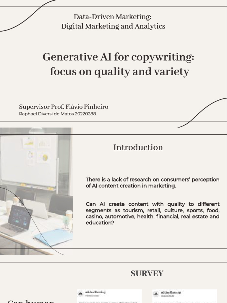 Generative AI For Copywriting Focus On Quality and Variety | PDF