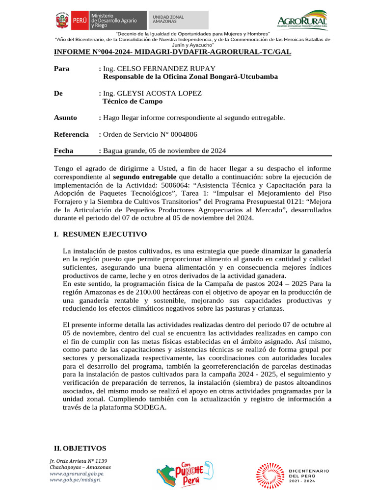 Informe, 2do Entregable Gleysi Acosta Segunda Orden | PDF | Siembra | Agricultura