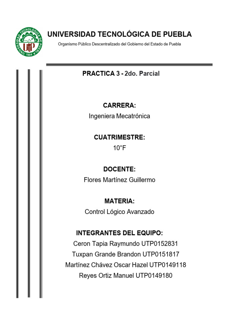 PRACTICA 3 - 2do. Parcial | PDF | Controlador lógico programable | Hardware de la computadora