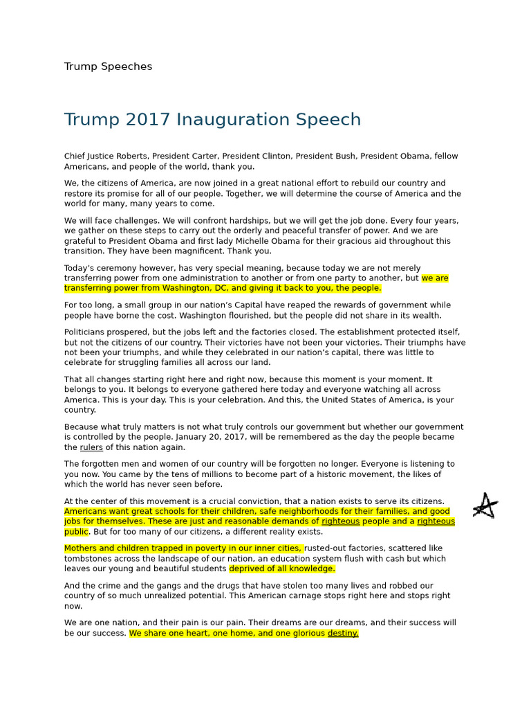 Trump Speeches (Case Study) | PDF