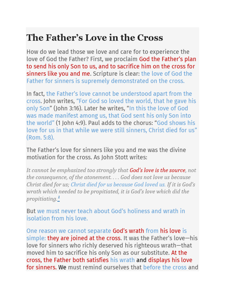 The Father's Love | PDF | Abrahamic Religions | Systematic Theology