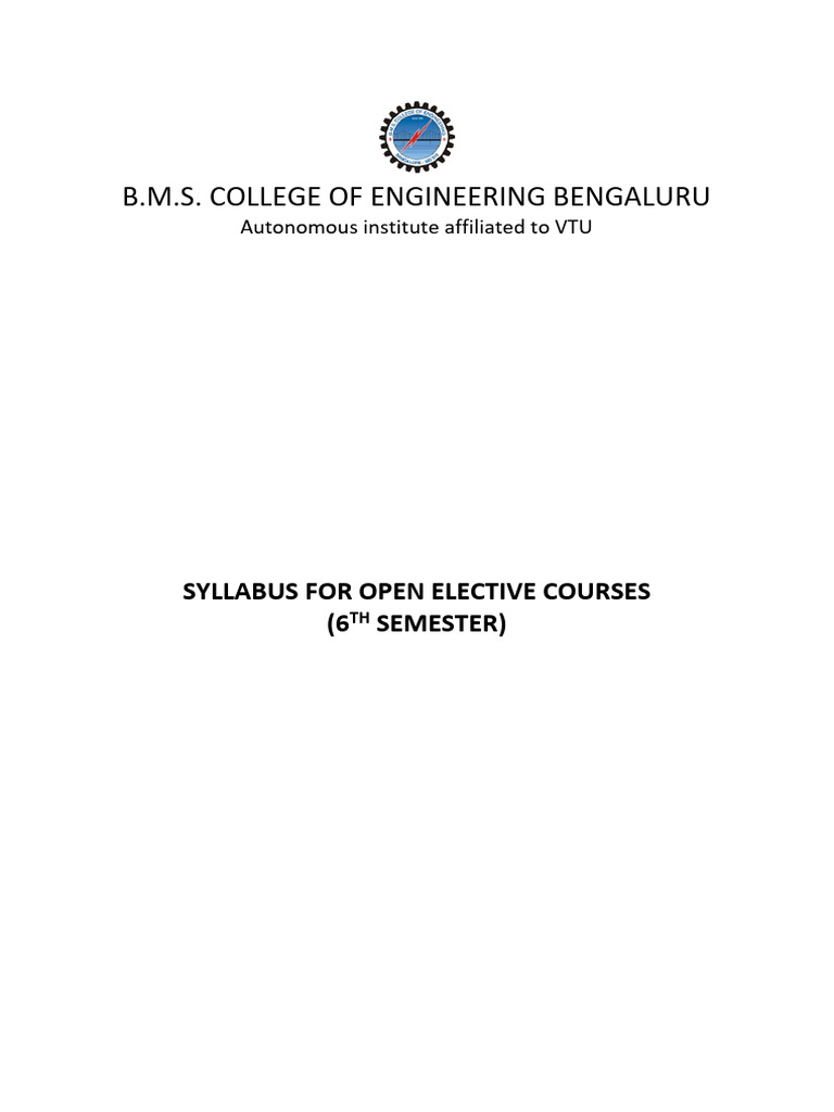 Syllabus of Open Electives Offered For VI Sem 2023-24-1 | PDF | Fatigue (Material) | Fuzzy Logic