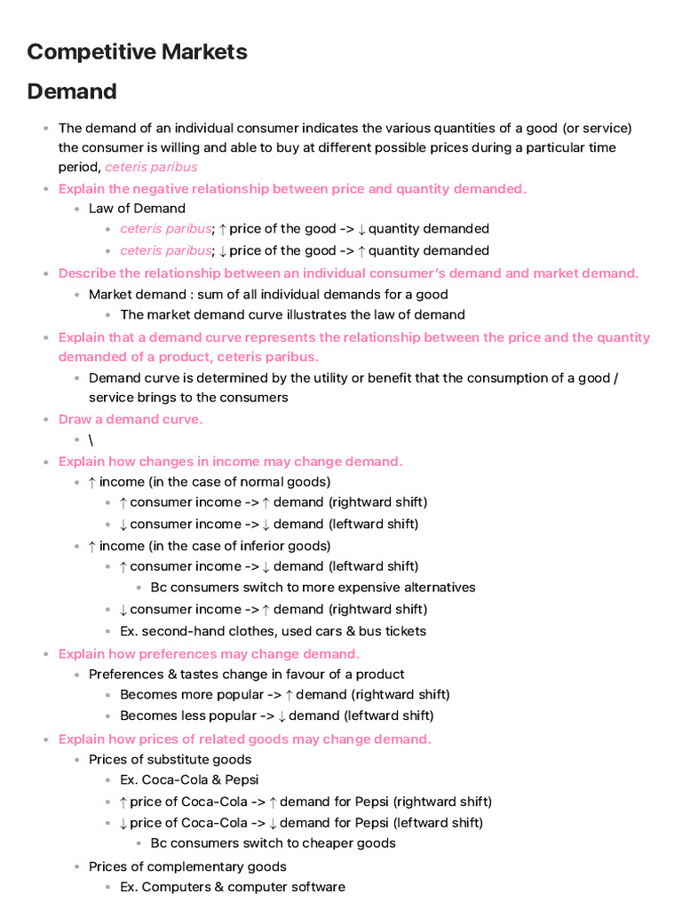 Competitive Markets | PDF | Economic Equilibrium | Economic Surplus