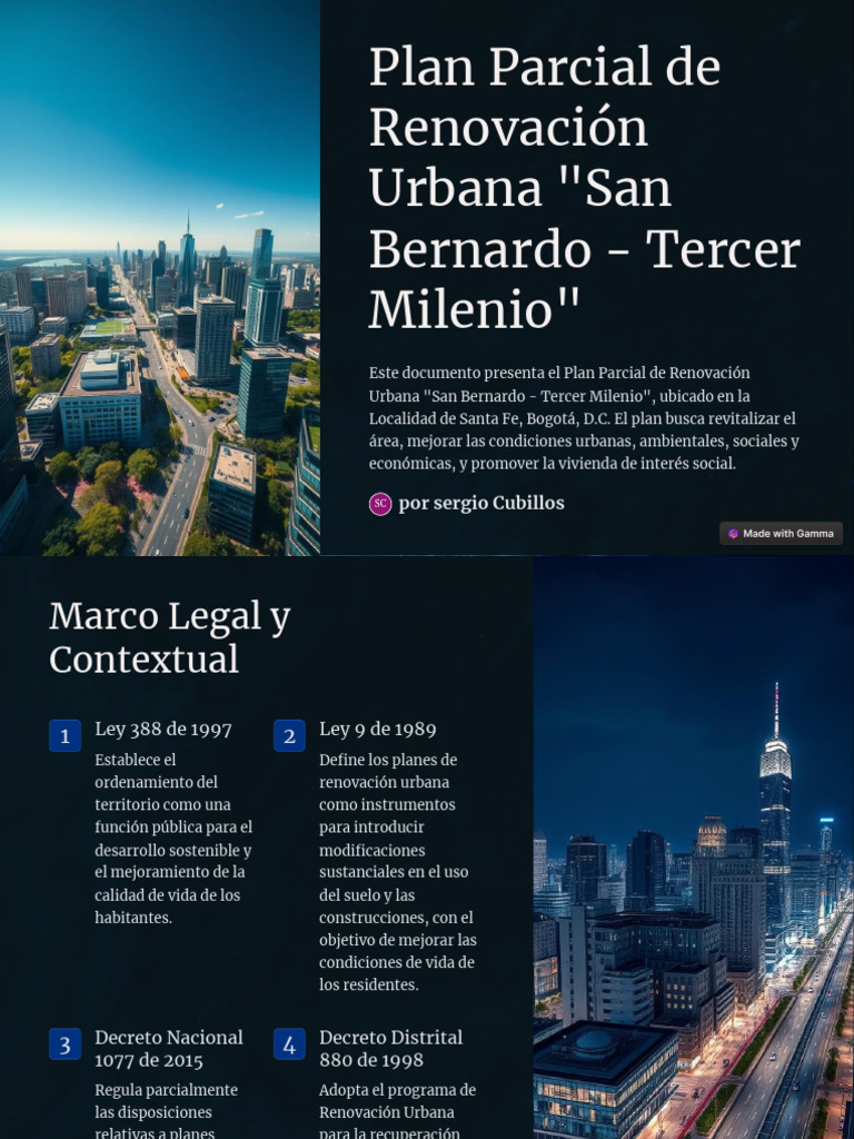 Plan Parcial San Bernardo: Renovación Urbana | PDF | Bogotá | Transporte