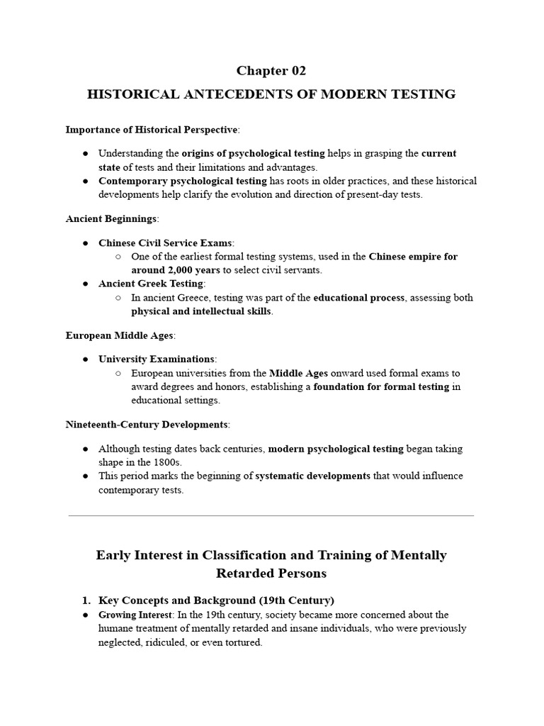 Historical Roots of Psychological Testing | PDF | Psychology ...