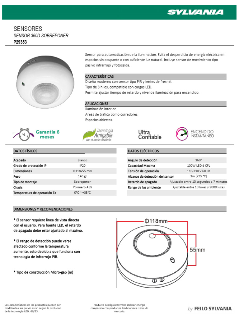 Sensor de Presencia | PDF | Diodo emisor de luz | Equipo