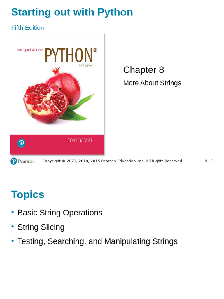 08 Gaddis Python Lecture PPT Ch08 | PDF | Letter Case | String (Computer Science)