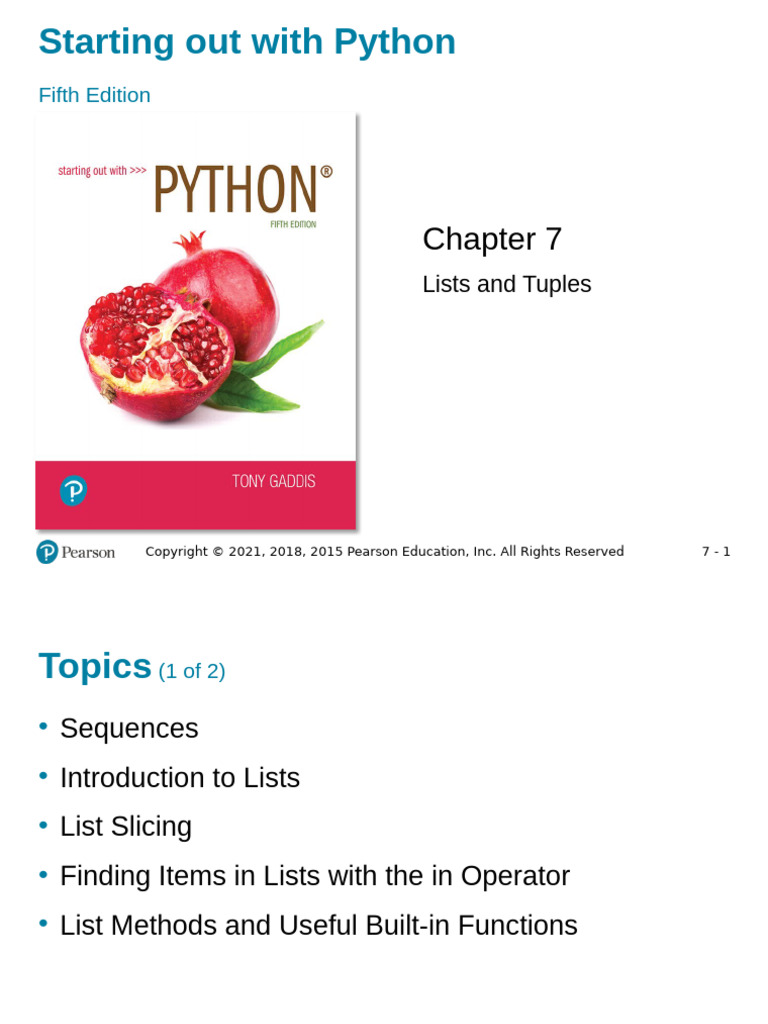 07 Gaddis Python Lecture PPT Ch07 | PDF | Computer Programming | Software Engineering