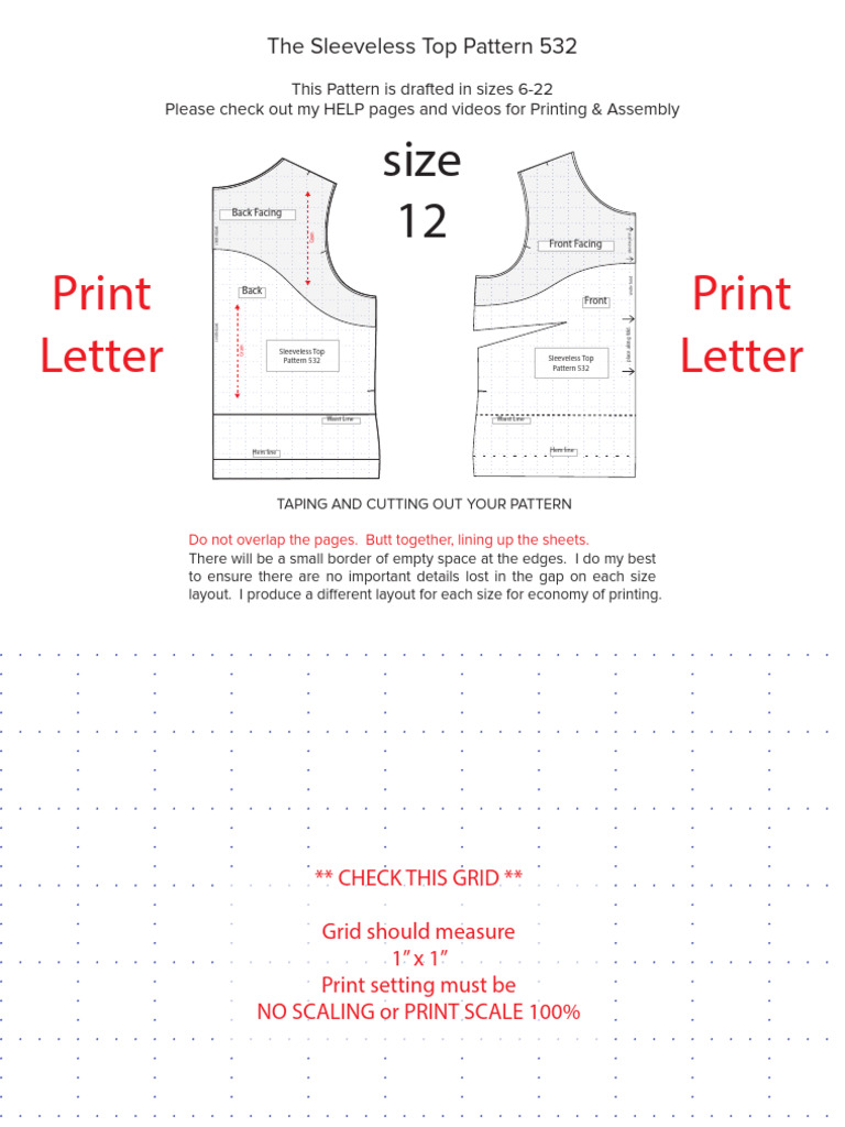 532 Sleeveless Top Letter 12 | PDF | Seam (Sewing) | Sewing