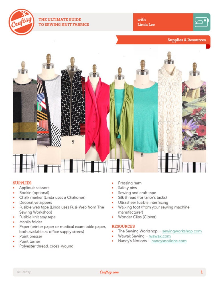 Sewing Knits: A Beginner's Guide | PDF | Knitting | Textiles