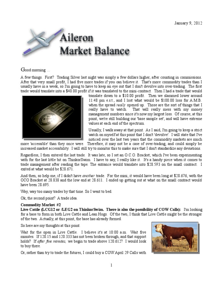 Aileron Market Balance: Issue 10.1 | PDF | Euro | Commodity